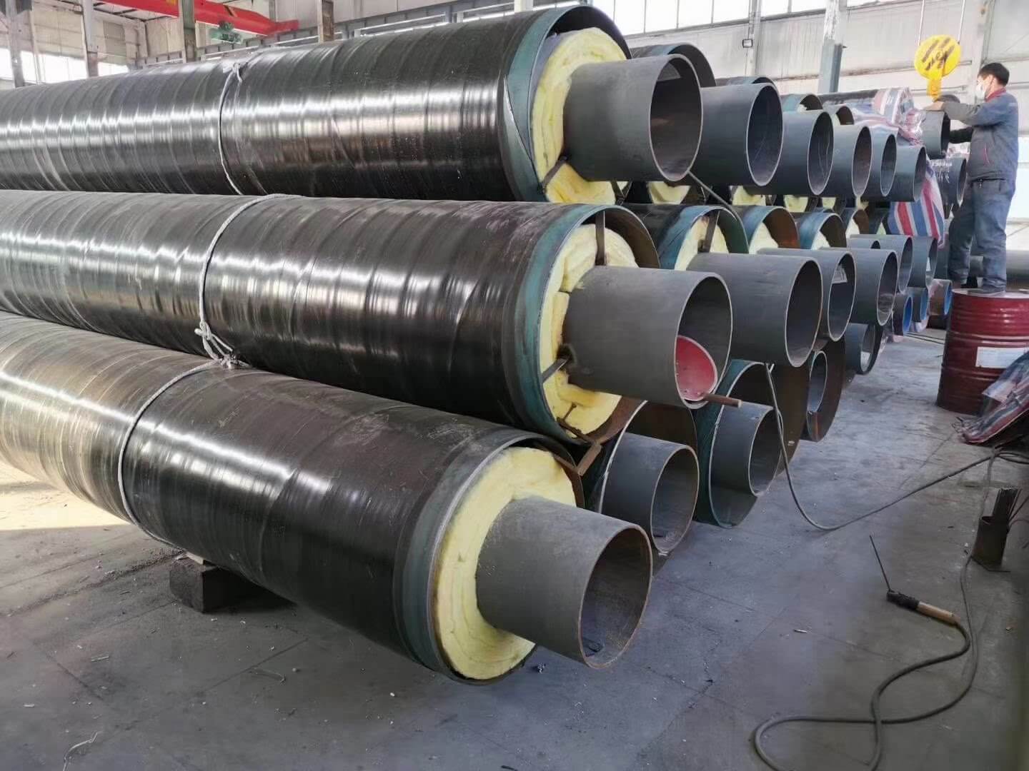 high density polyurethane insulation coating hdpe outer jacket steel